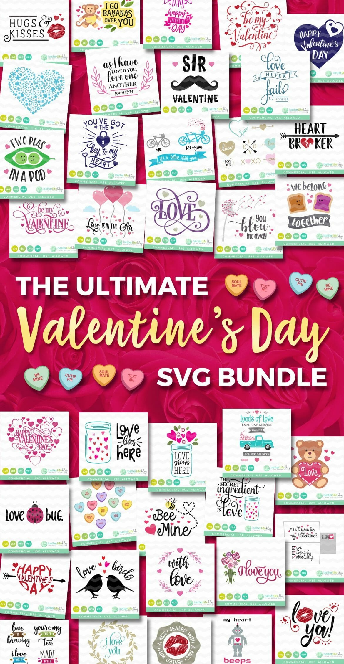 Valentine's Day SVG Bundle - Cut Files for Valentine's Day - Better ...