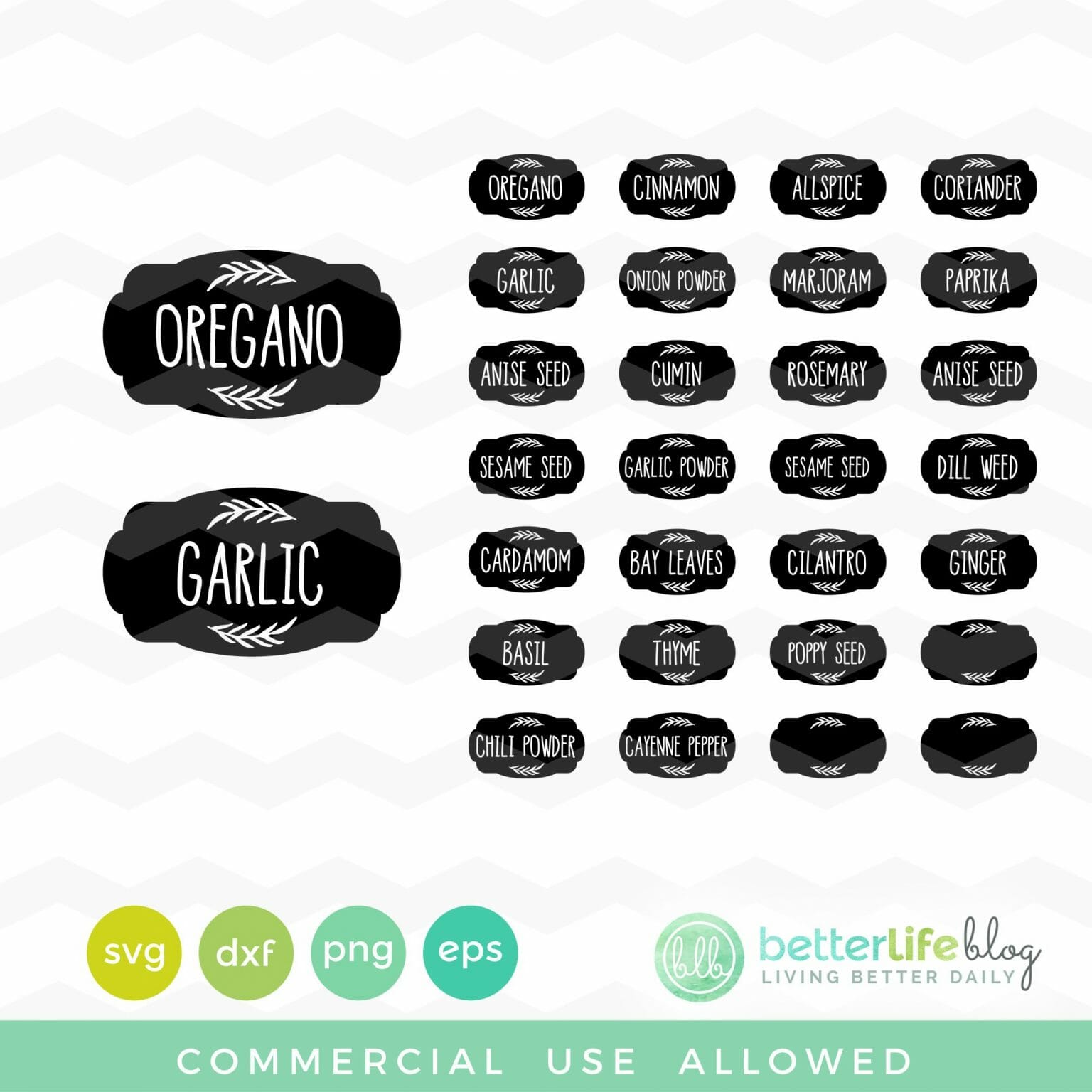 Spice Labels SVG Cut File - Better Life Blog
