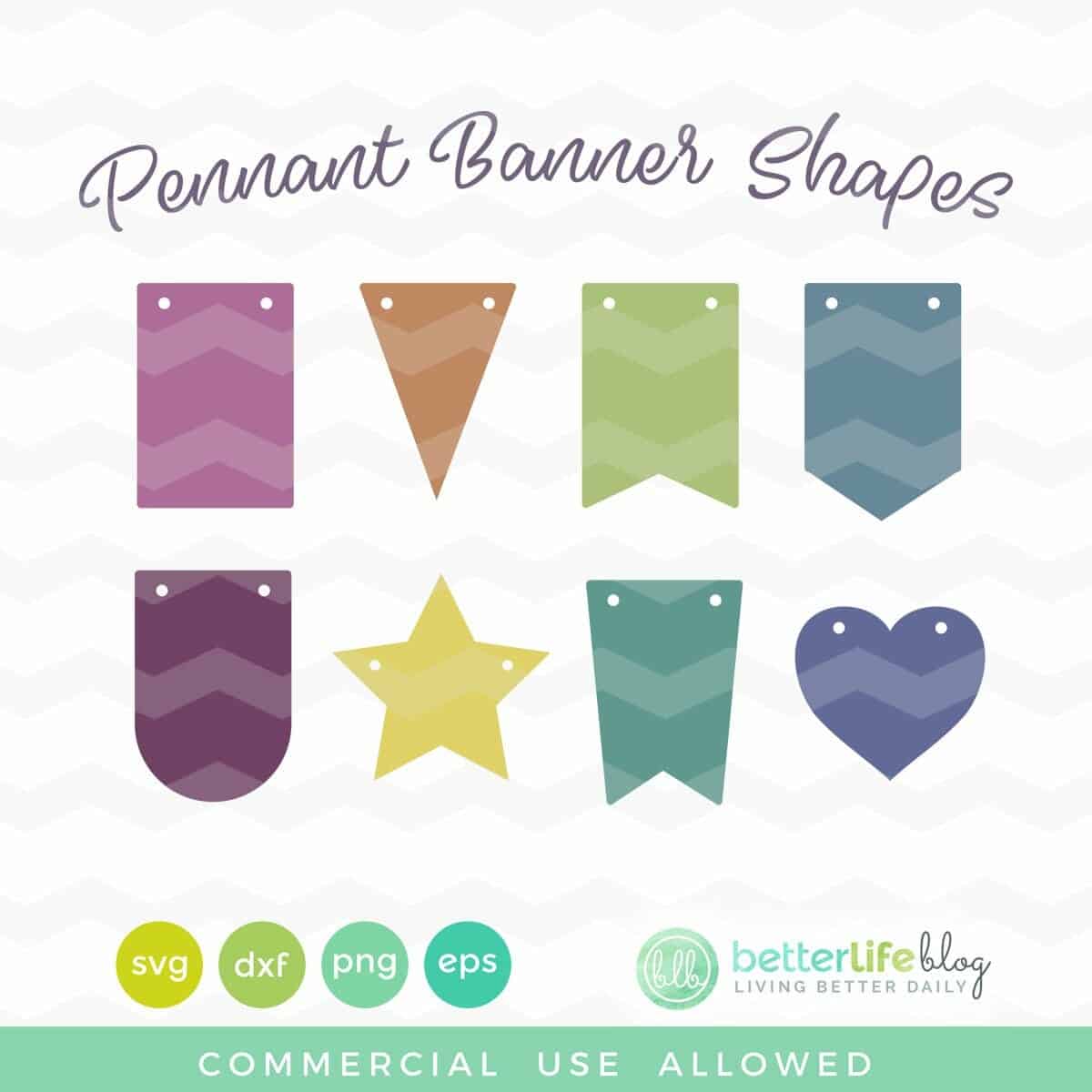 Pennant Banner Shapes SVG Cut File - Better Life Blog