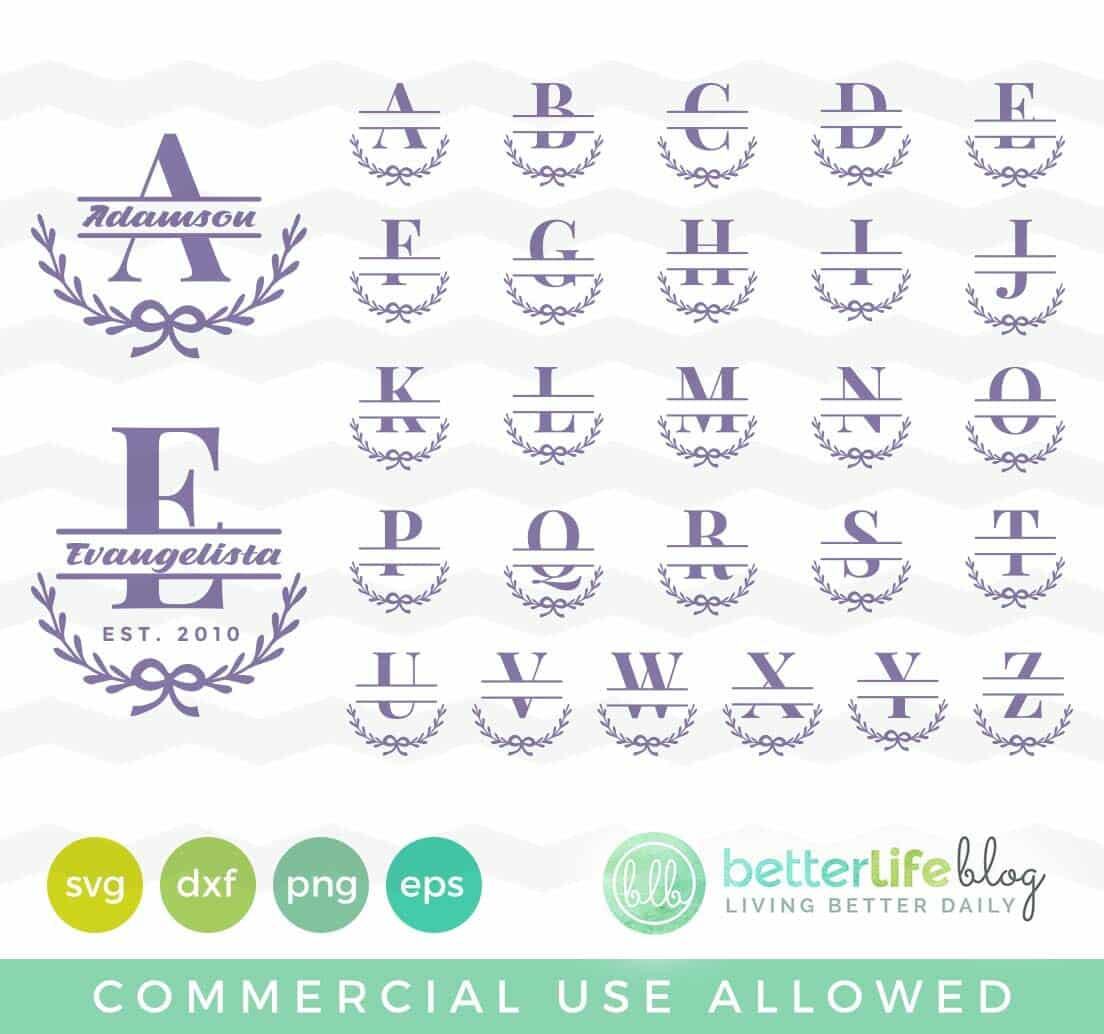 Split Monogram Bow SVG Cut File - Better Life Blog