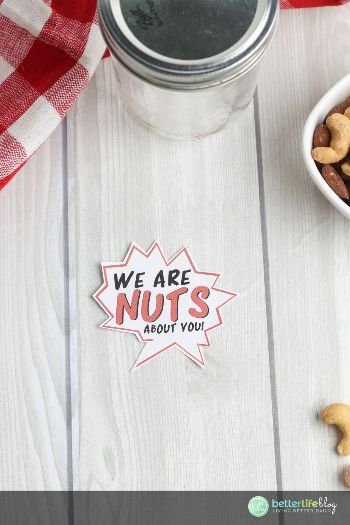 “Nuts About You” FREE Printable Gift Tag - Better Life Blog
