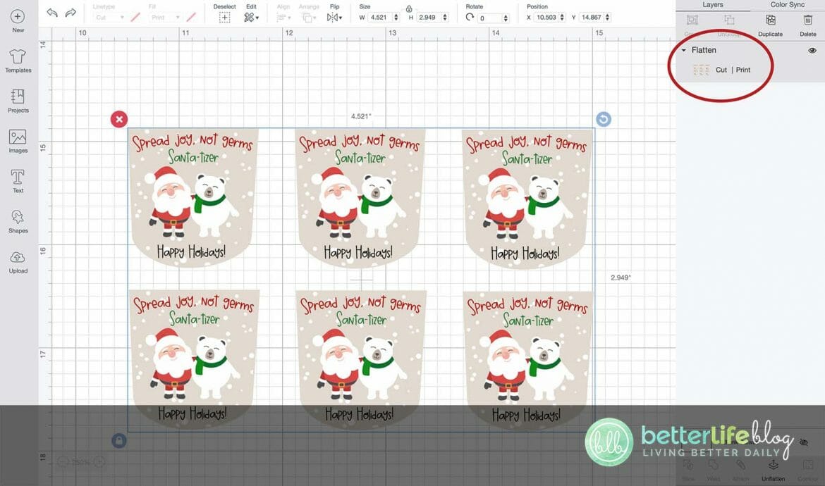 Cricut Christmas "Santa-tizer" Sanitizer Print then Cut Labels - Better ...