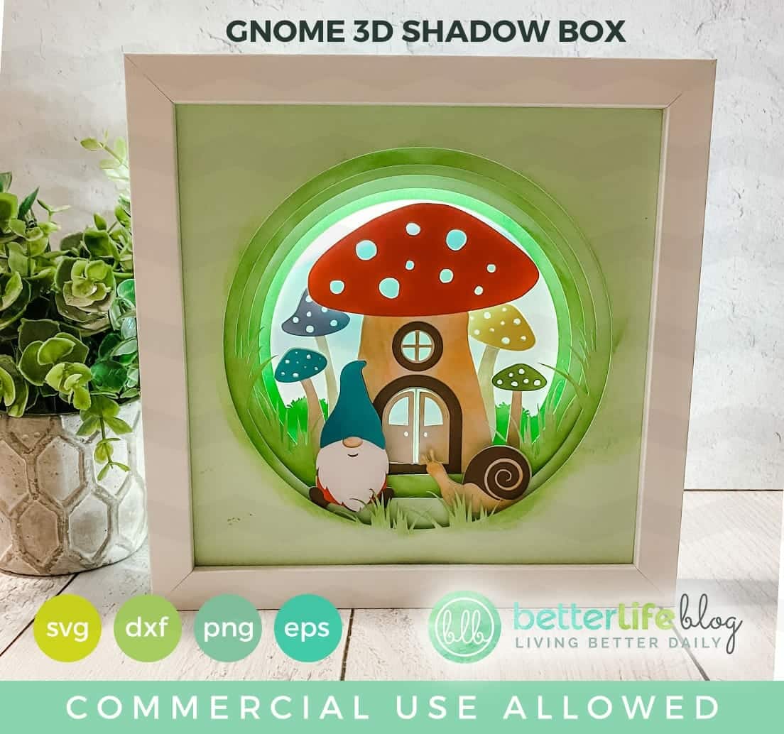 Gnome 3D Shadow Box SVG Cut File - Better Life Blog