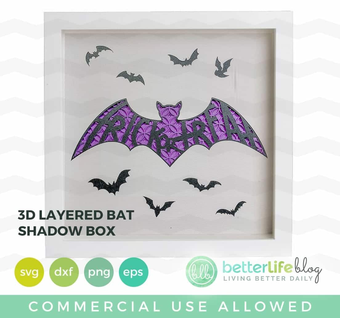 3D Layered Bat Shadow Box SVG Cut File - Better Life Blog