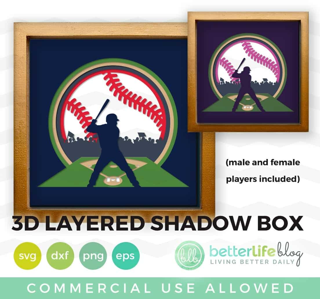 Baseball Shadow Box SVG Cut File - Better Life Blog