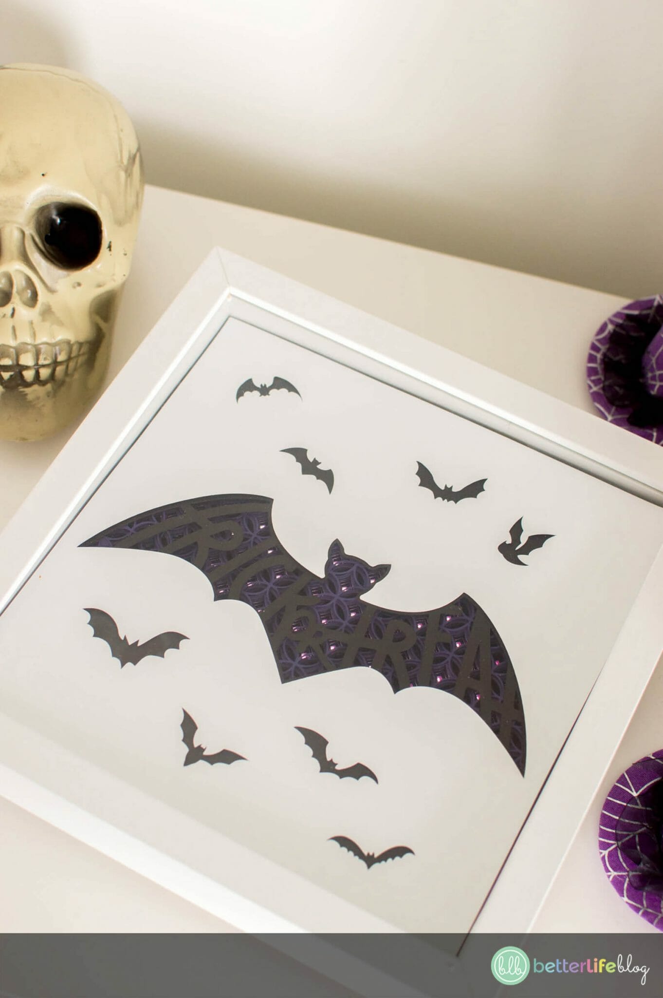 Easy Halloween Shadow Box: Bats and Trick or Treat Design - Better Life ...
