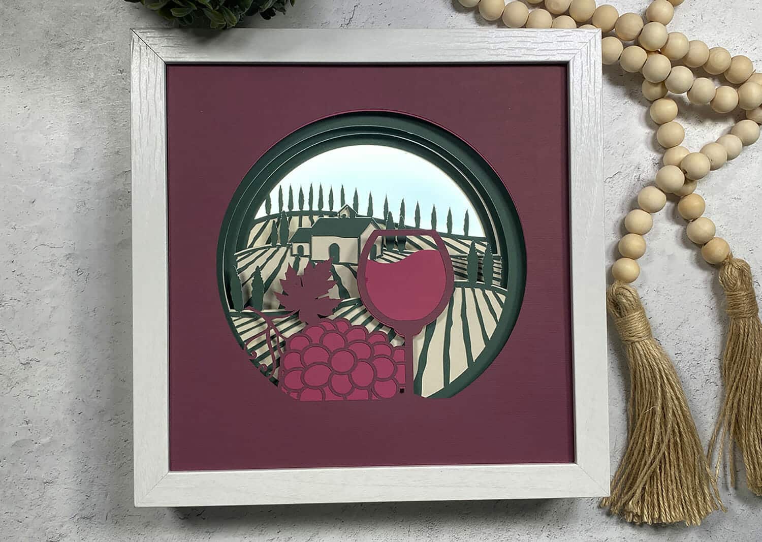 Vineyard Shadow Box DIY: Cricut Shadow Box Idea - Better Life Blog