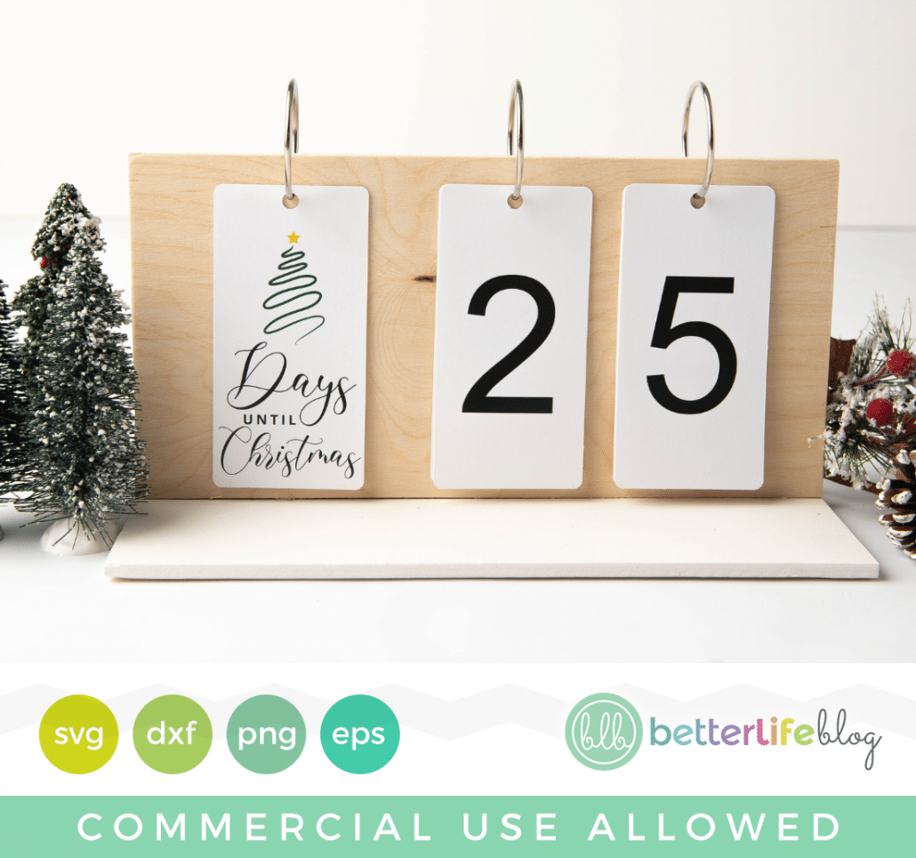 Christmas Flip Countdown Numbers Free SVG - Better Life Blog