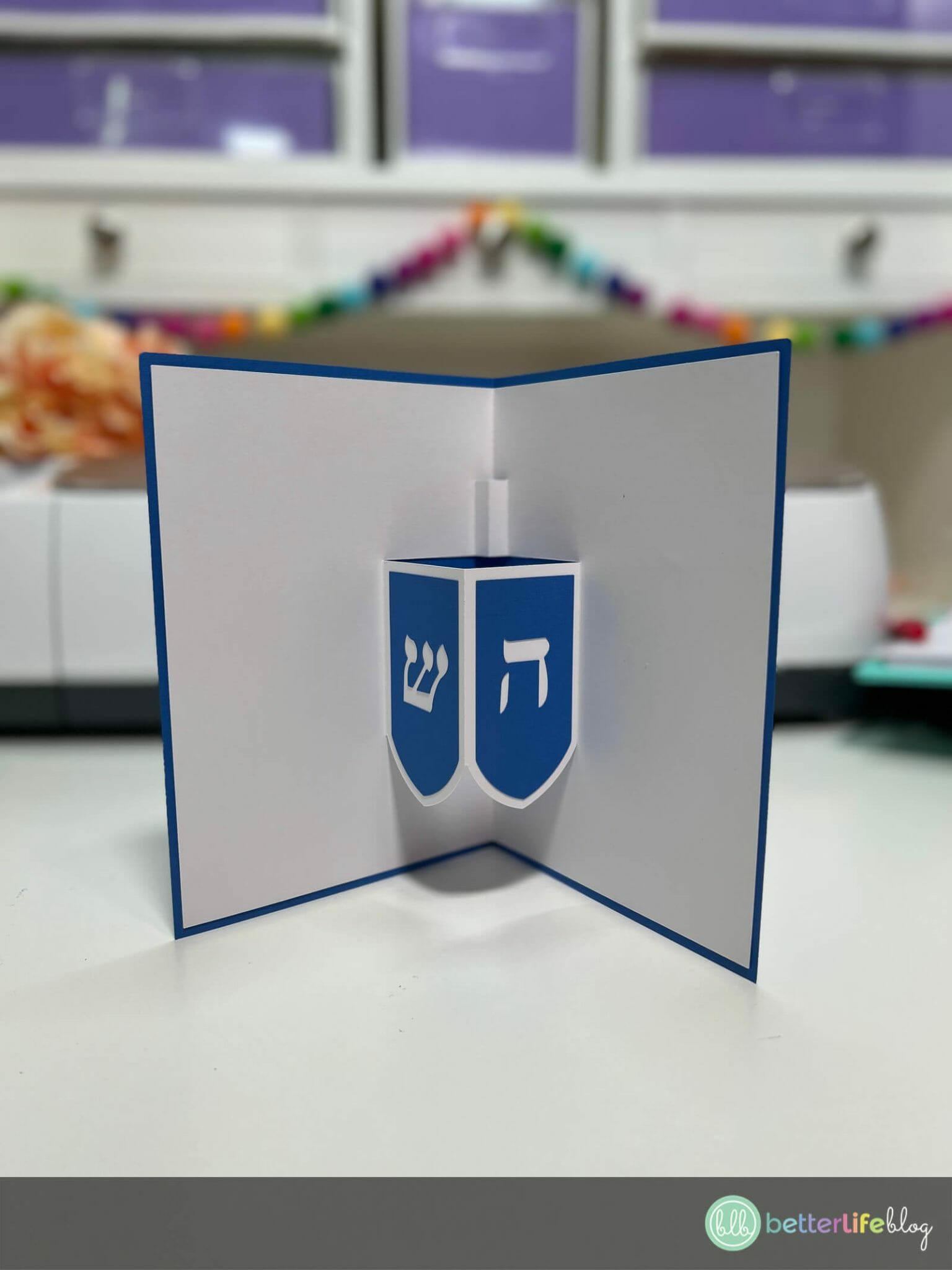 Hanukkah Card Template: Dreidel Pop-Up Card SVG - Better Life Blog