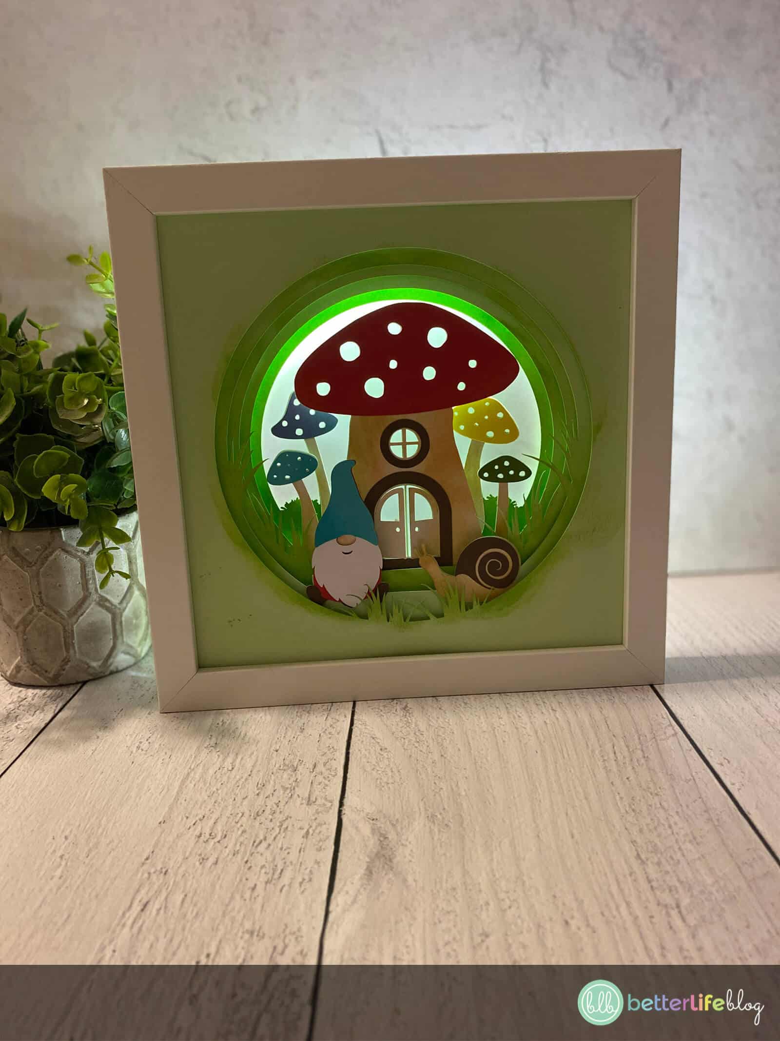 Cricut Shadow Box Ideas: DIY Gnome Shadow Box - Better Life Blog