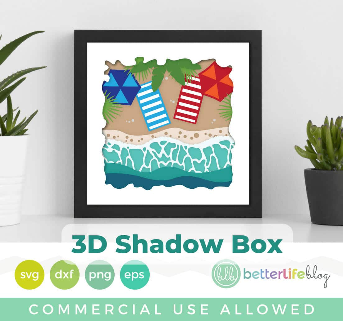 3D Layered Summer Beach Scene Shadow Box SVG Cut File - Better Life Blog