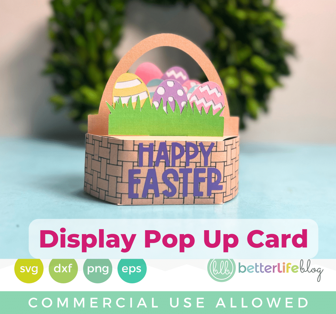 Easter Basket Eggs Display Pop Up Card SVG Cut File - Better Life Blog
