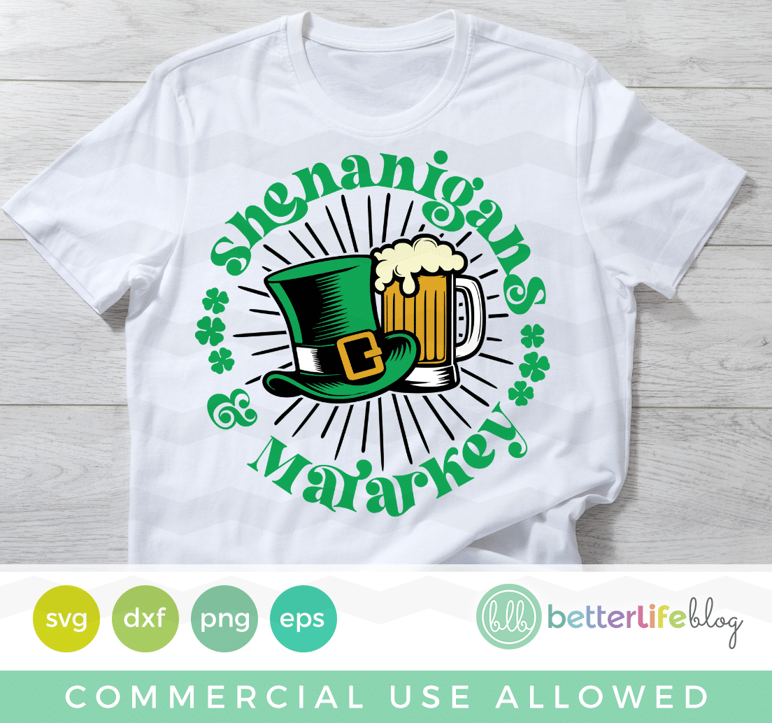 Shenanigans and Malarkey St. Patrick's Day Hat Beer SVG Cut File ...