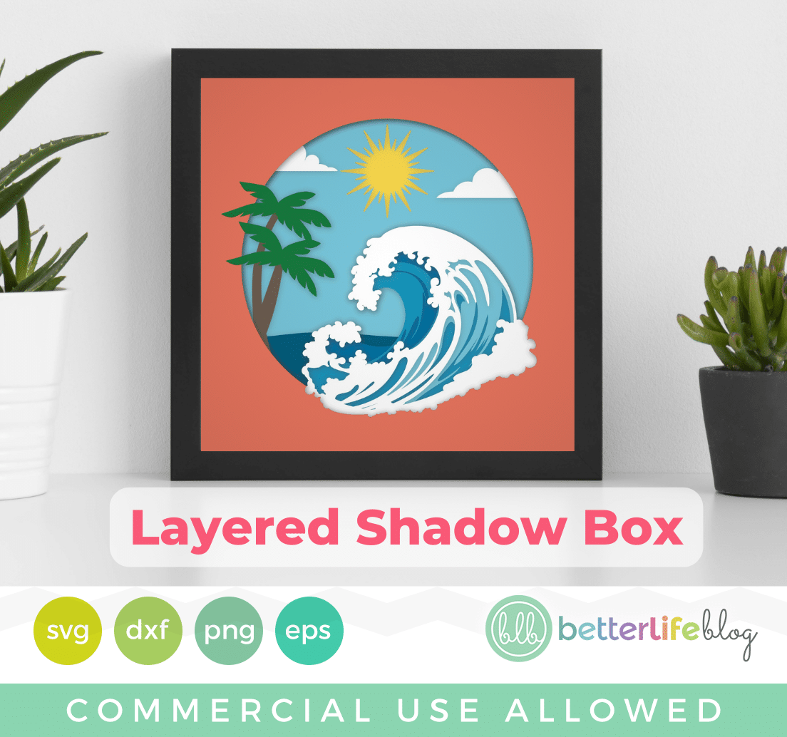 Beach Van Shadow Box SVG Cut File - Better Life Blog