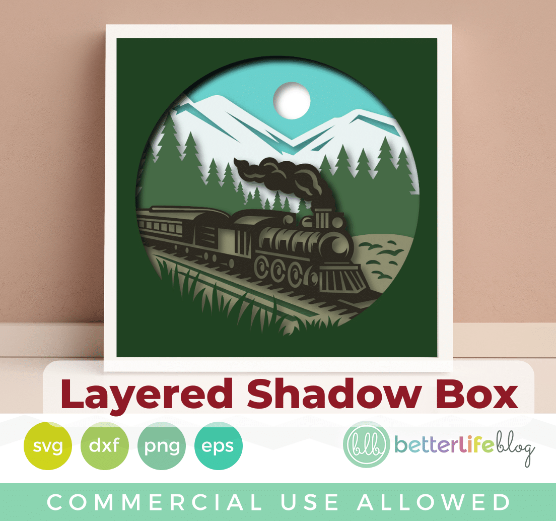 Train Shadow Box SVG Cut File - Better Life Blog