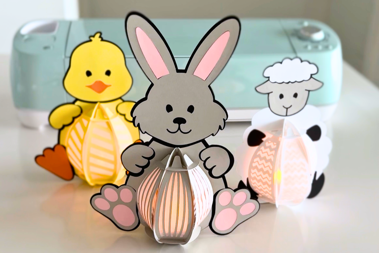 DIY Bunny, Chick, and Sheep Lanterns – A Cricut Craft Tutorial for ...